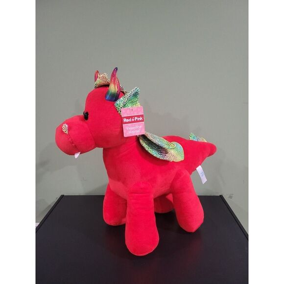 valentine | Toys | Valentine Cute Red Dragon With The Wings Plush Soft ...
